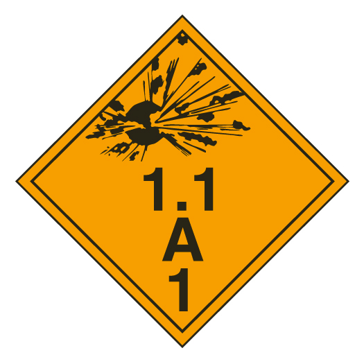 INCOM® TT110APS Standard Placards, Class 1.1A Dangerous Goods Placards ...