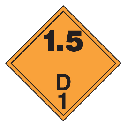 INCOM® TT150DTB Standard Placards, Class 1.5 Dangerous Goods Placards ...