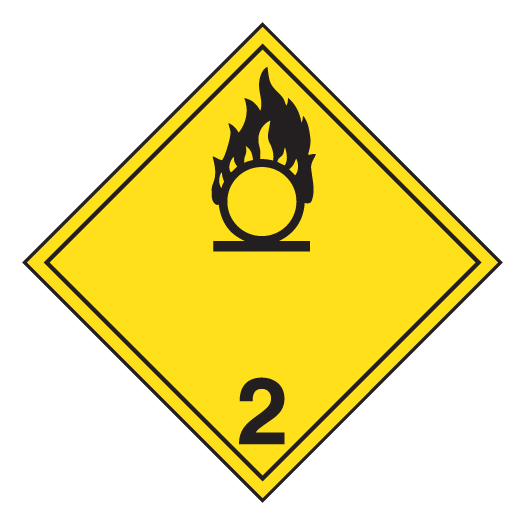 INCOM® TT50P 4″ x 4″ TDG Labels , Class 2 Oxidizing TDG Shipping Label ...
