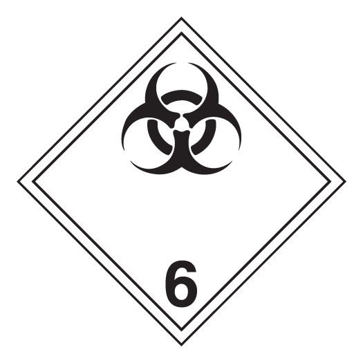 INCOM® TT63V 4″ x 4″ TDG Labels , Class 6.2 TDG Shipping Label ...