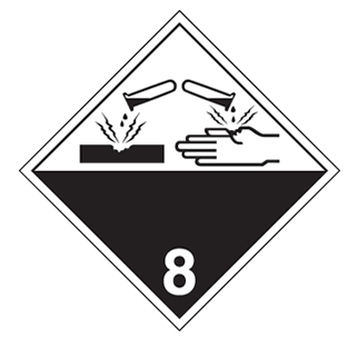 INCOM® TT80P 4″ x 4″ TDG Labels , Class 8 TDG Shipping Label For ...