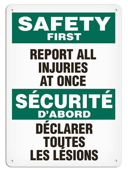 INCOM® SS6032V BILINGUAL SAFETY FIRST – REPORT ALL INJURIES AT ONCE ...