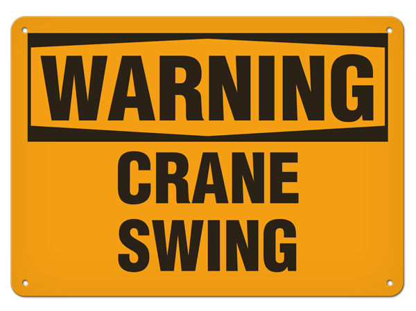 INCOM® SS3053V SAFETY WARNING Sign, WARNING – CRANE SWING, Signs ...