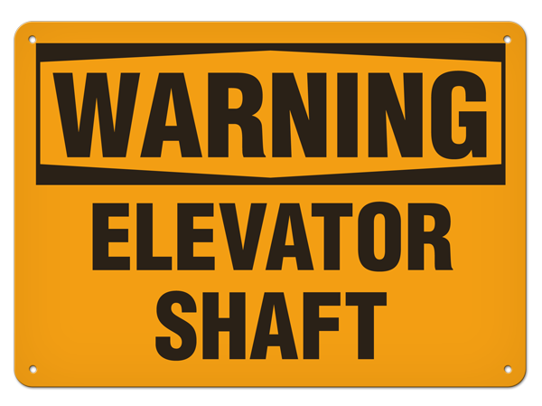 INCOM® SS3047AL AFETY WARNING Sign, WARNING – ELEVATOR SHAFT, Signs ...