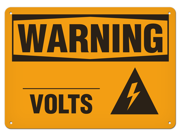INCOM® SS3042AL SAFETY WARNING Sign, WARNING – VOLTS, Signs ...