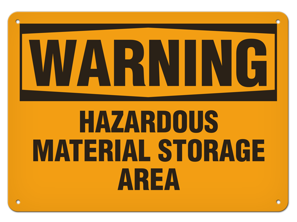 INCOM® SS3012V SAFETY WARNING SIGN, WARNING – HAZARDOUS MATERIAL ...