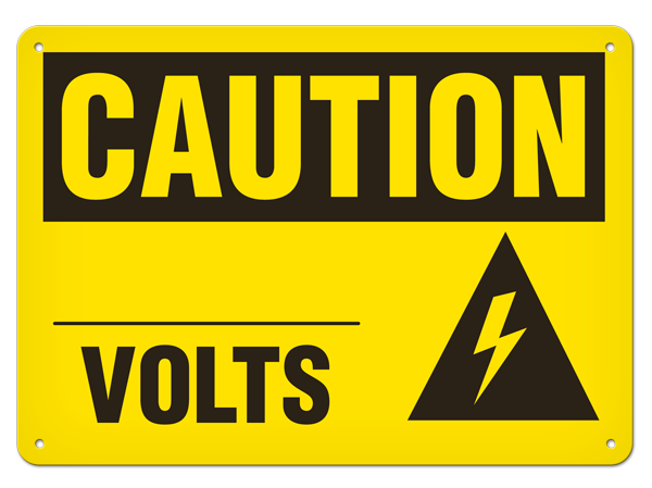 INCOM® SS2049P SAFETY SIGN, CAUTION – _______ VOLTS, Signs ...