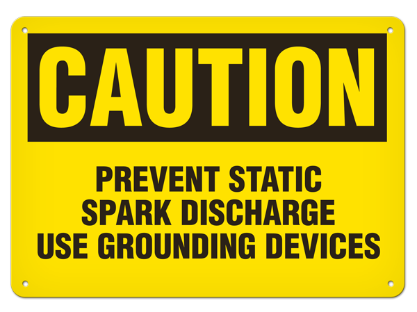 INCOM® SS2039P SAFETY SIGN, CAUTION – PREVENT STATIC SPARK DISCHARGE ...