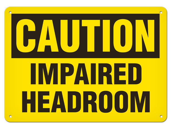 INCOM® SS2033V SAFETY SIGN, CAUTION – IMPAIRED HEADROOM, Signs ...