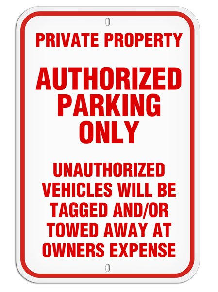 INCOM® PSS1007V SAFETY SIGN, PARKING SIGN – AUTHORIZED PARKING ONLY ...