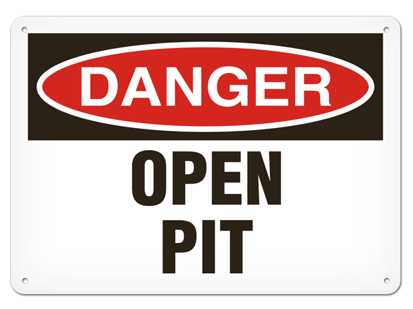 INCOM® SS1094AL SAFETY SIGN, DANGER – OPEN PIT, Signs | International ...