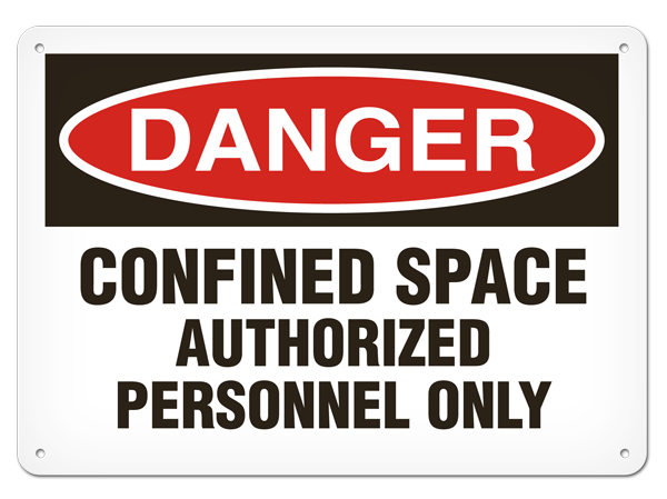 INCOM® SS1089AL SAFETY SIGN, DANGER – CONFINED SPACE AUTHORIZED ...