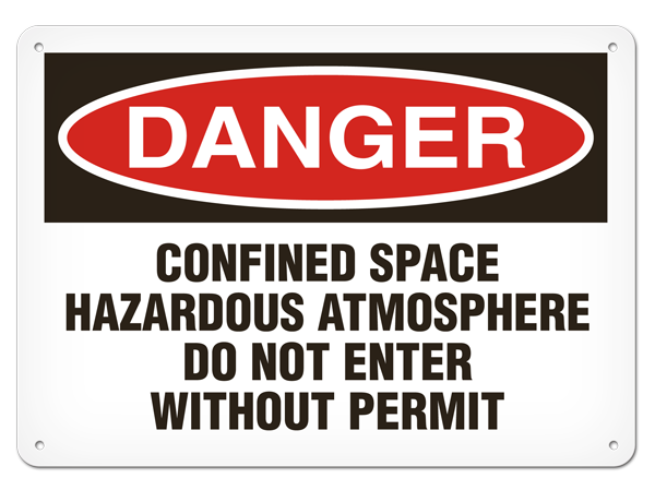 INCOM® SS1086V SAFETY SIGN, DANGER – CONFINED SPACE HAZARDOUS ...