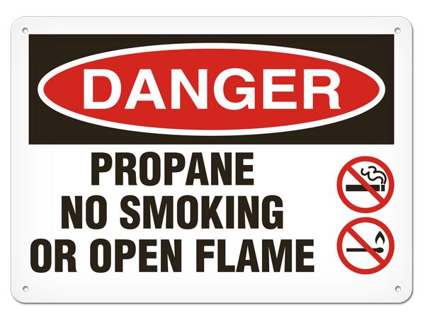 INCOM® SS1075V SAFETY SIGN, DANGER – PROPANE NO SMOKING OR OPEN FLAME ...