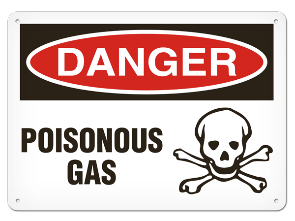 INCOM® SS1035AL SAFETY SIGN, DANGER – POISONOUS GAS, Signs ...