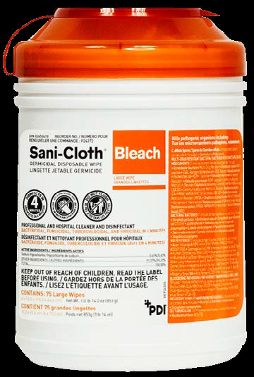SAFECROSS 14406 SANI-CLOTH® Bleach Germicidal Disposable Wipes ...