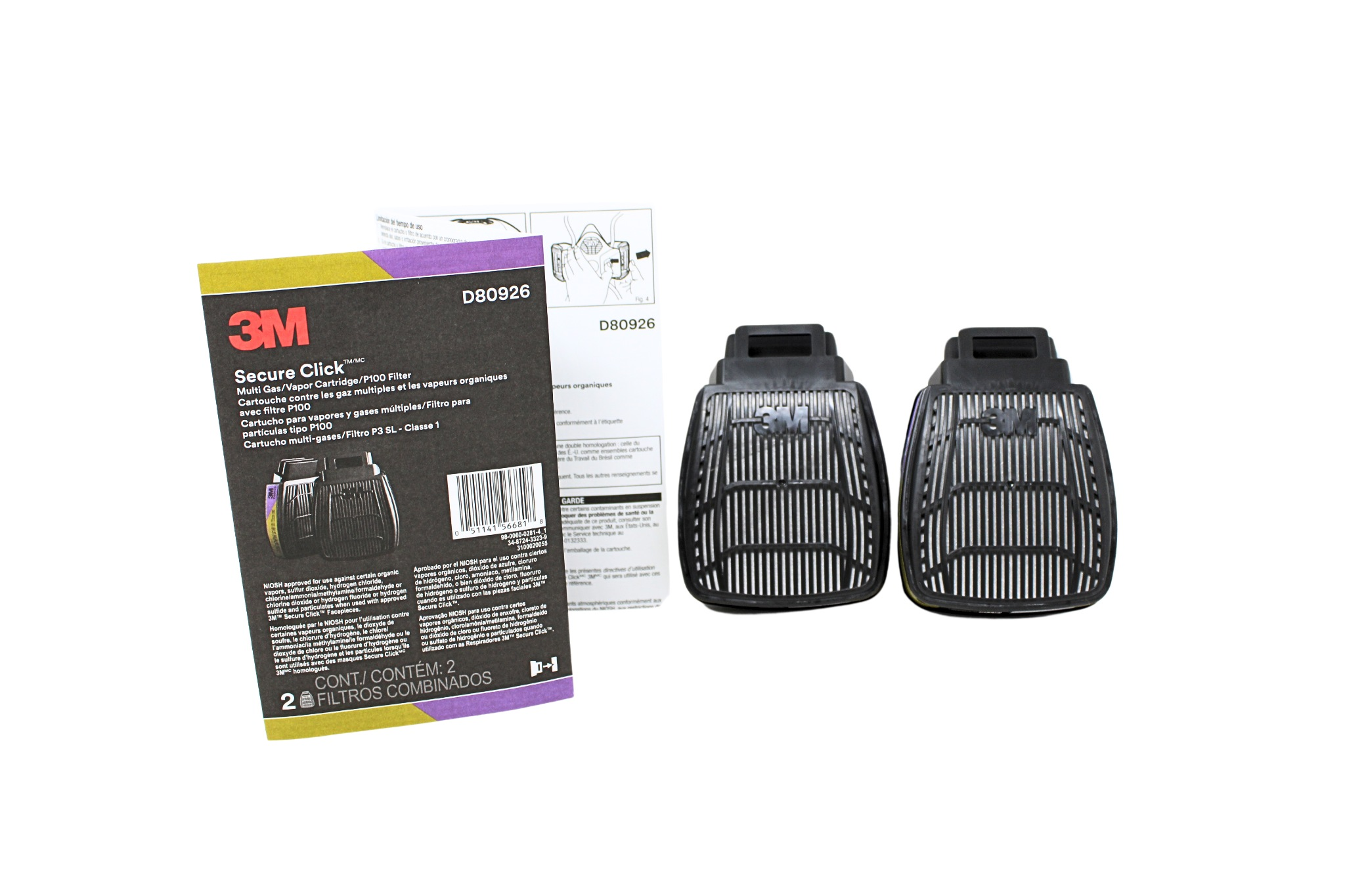 3M™ D80926-PACK 3M™ Secure Click™ Multi-Gas/Vapour Cartridge/Filter ...