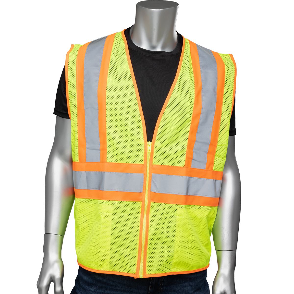PIP PC302MVX-LY/XL Value Two-Tone Tape Mesh Vest, CSA Z96 Class 2 Level ...