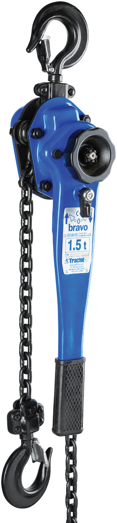 Tractel® 19679 bravo™ Lever Chain Hoist 1.5 Ton / 3,000 lbs - 5 Ft ...