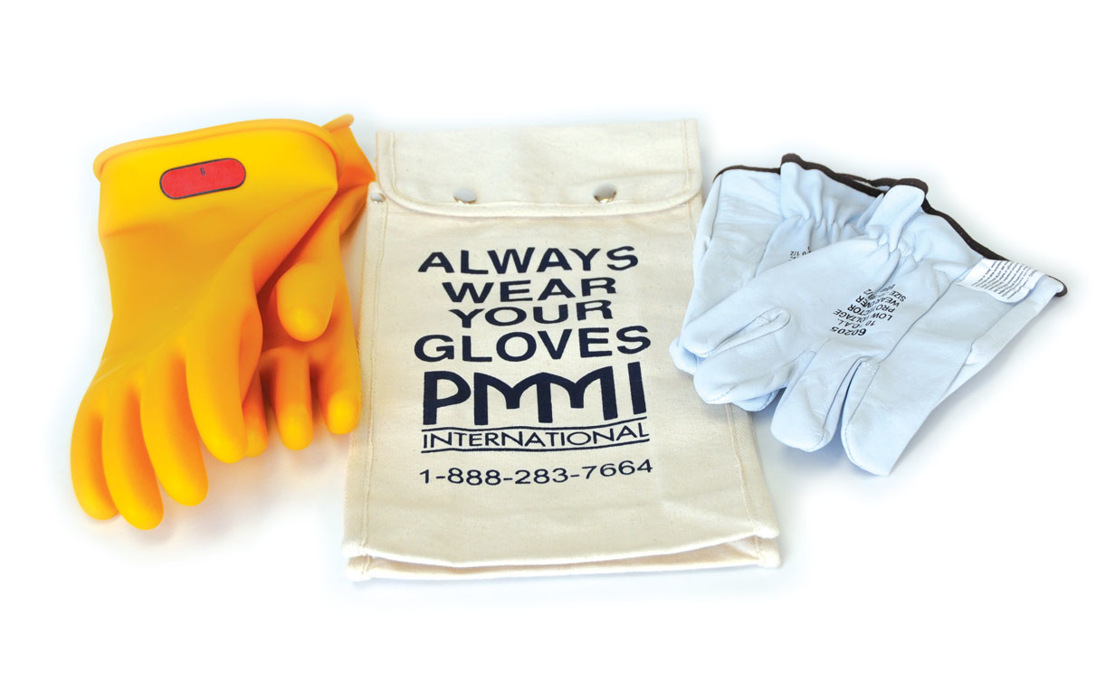 PMMI C09K-PIP rubber electrical insulating glove kit, class 0 ...